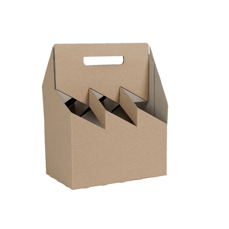 Corrugated 4 Bottle Cardboard Wine Carrier 6 Pack Cardboard Wine Bottle ...